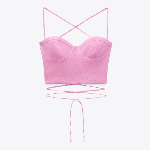 Zara | Tops | Zara Strappy Back Crop Top | Poshmark
